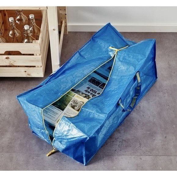 IKEA | Bags | Ikea Zippered Storage Bag Shopping Travel Laundry Tote ...